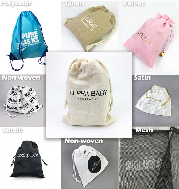 SMETA SEDEX 4P Organic Cotton Drawstring Bags Eco Biodegradable Muslin bag